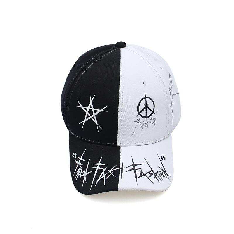 Custom Graffiti Snapback Baseball Caps Black And White Patchwork Men W ...